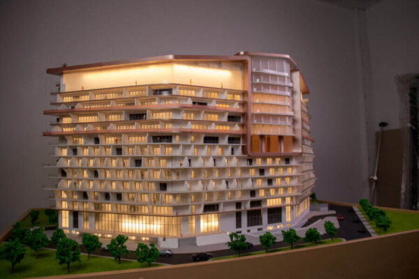 Hotel with Swimming Pool Scale Model - Architectural Models