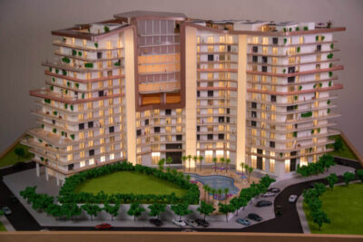 Hotel with Swimming Pool Scale Model - Architectural Models