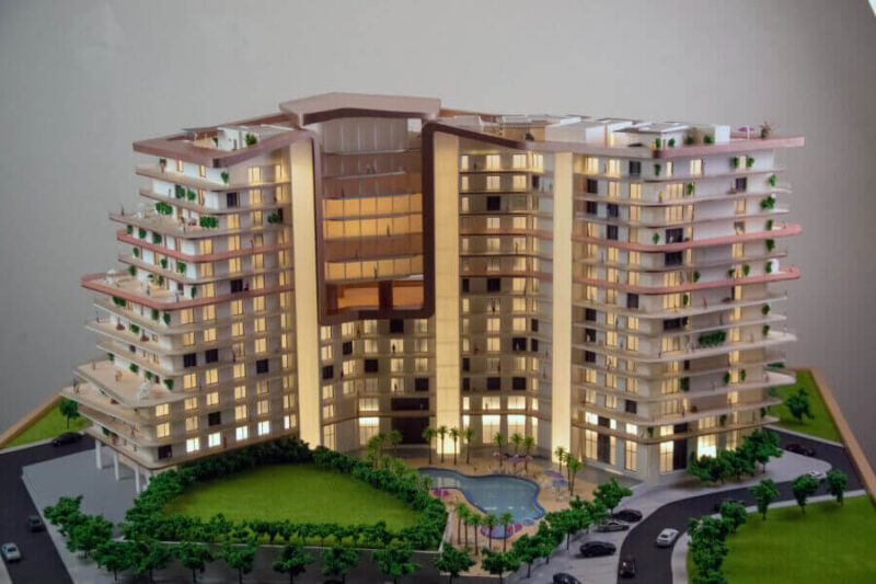 Hotel with Swimming Pool Scale Model - Architectural Models